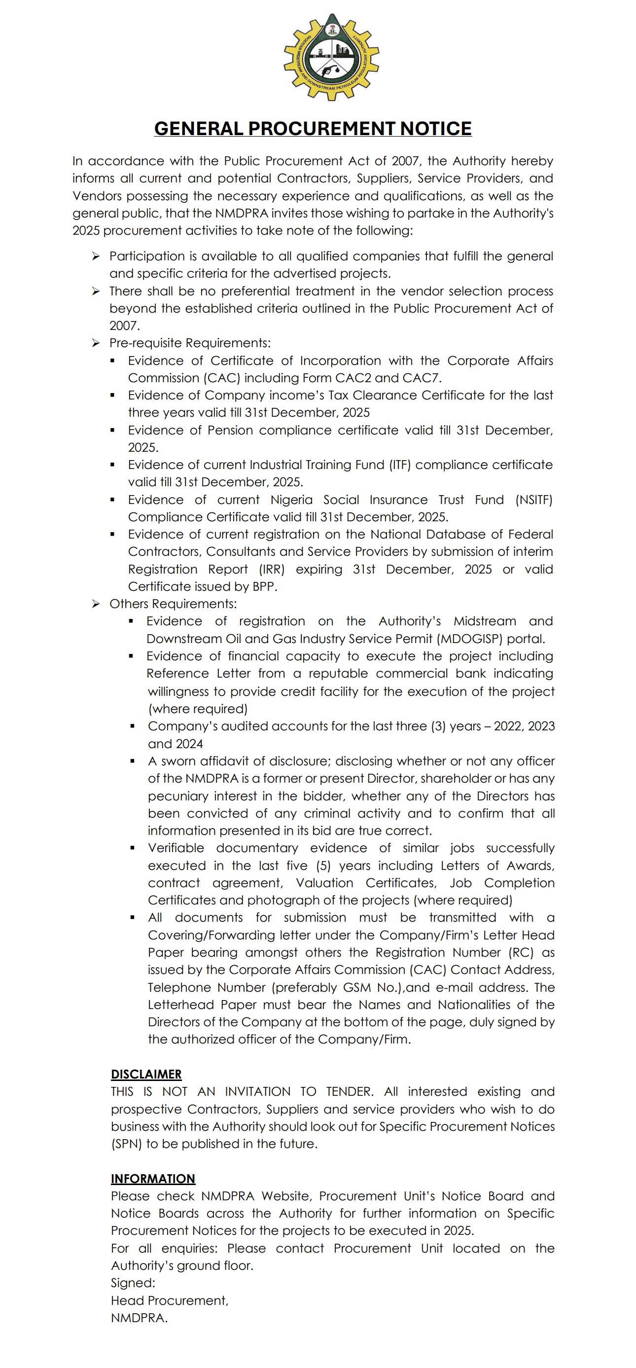 NMDPRA - Leading Oil & Gas Regulatory Authority in Nigeria | Ensuring Development through ...